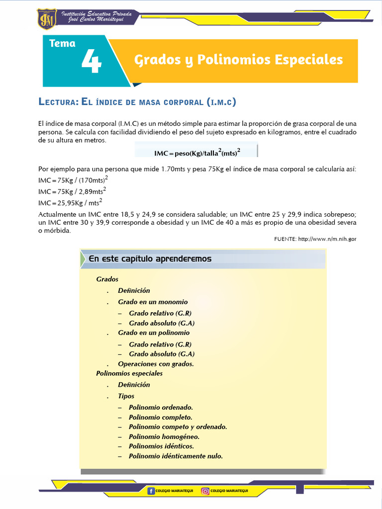 Alg Tema 4 | PDF | Índice de masa corporal | Obesidad