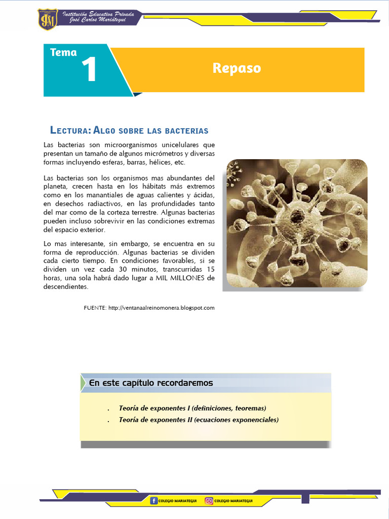 Alg Tema 1 | PDF | Las bacterias | Microbiología