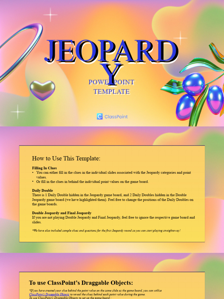 Jeopardy PowerPoint Game Template | PDF | Microsoft Power Point