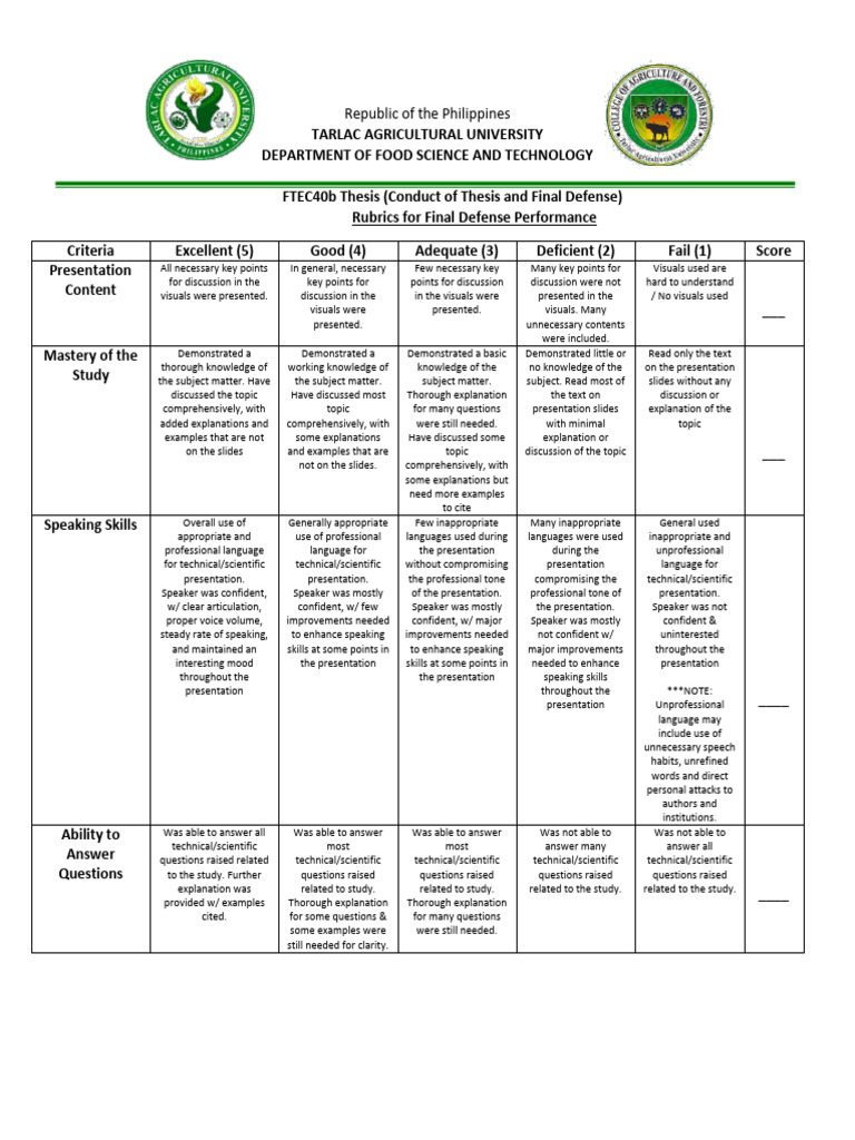Evaluation Score Sheet Final Defense 2024 | PDF | Thesis | Linguistics
