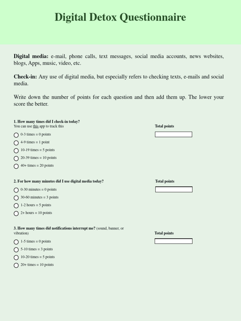 Digital Detox Quest | PDF | Social Media | Popular Culture & Media Studies