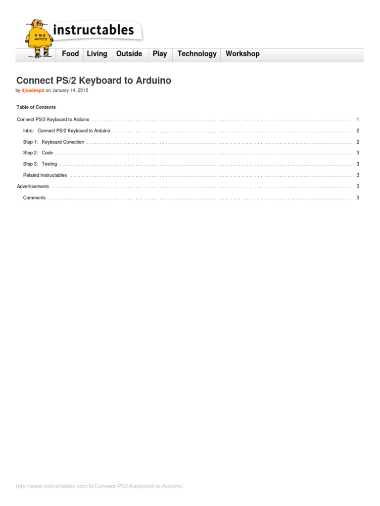 Connect PS2 Keyboard To Arduino | PDF | Computer Keyboard | Arduino