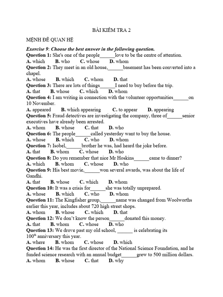 BÀI KIỂM TRA 2 | PDF