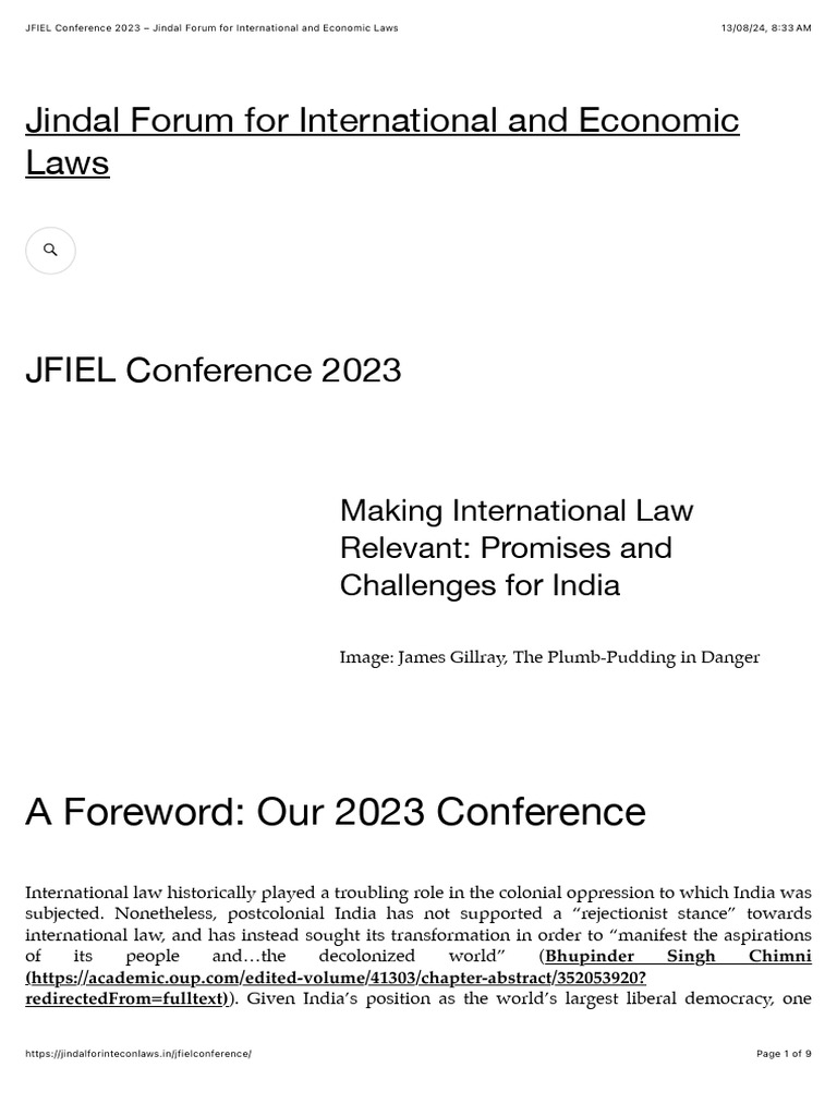 JFIEL Conference 2023 Insights | PDF | International Law | Privacy