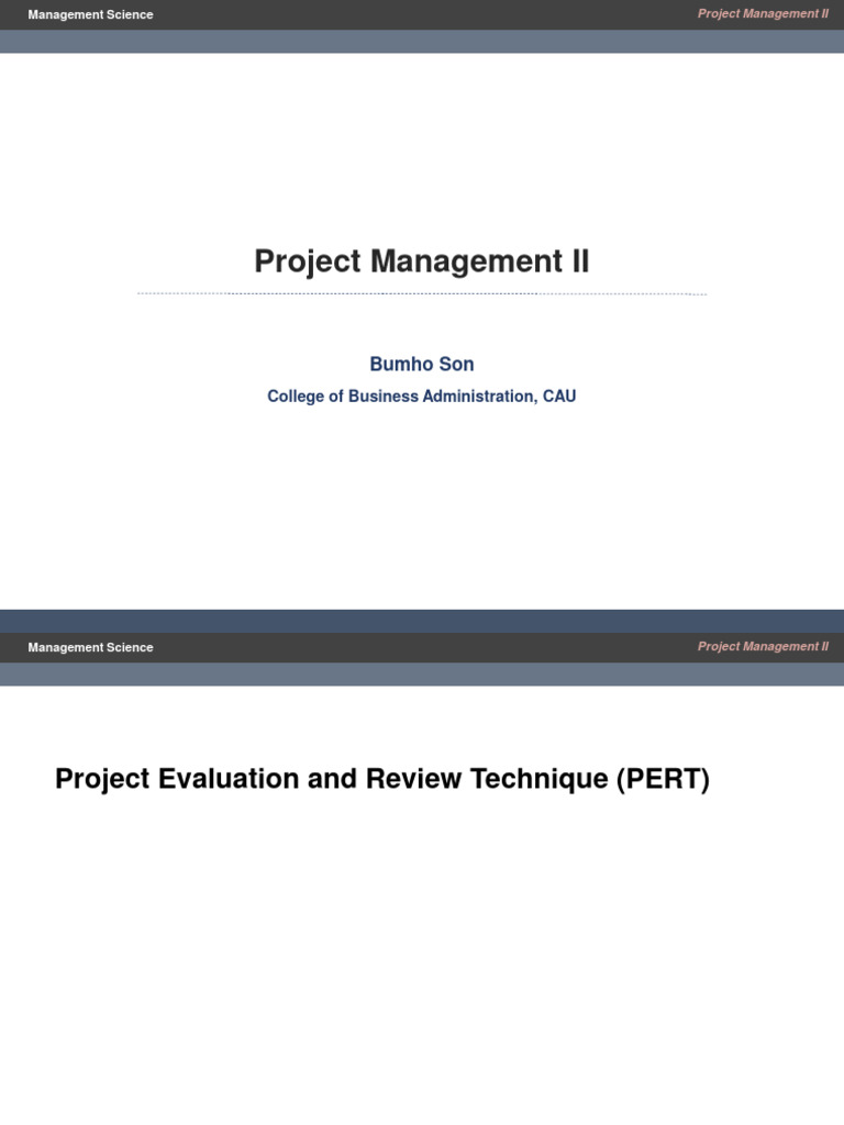 Project Management II | PDF | Project Management | Probability Theory