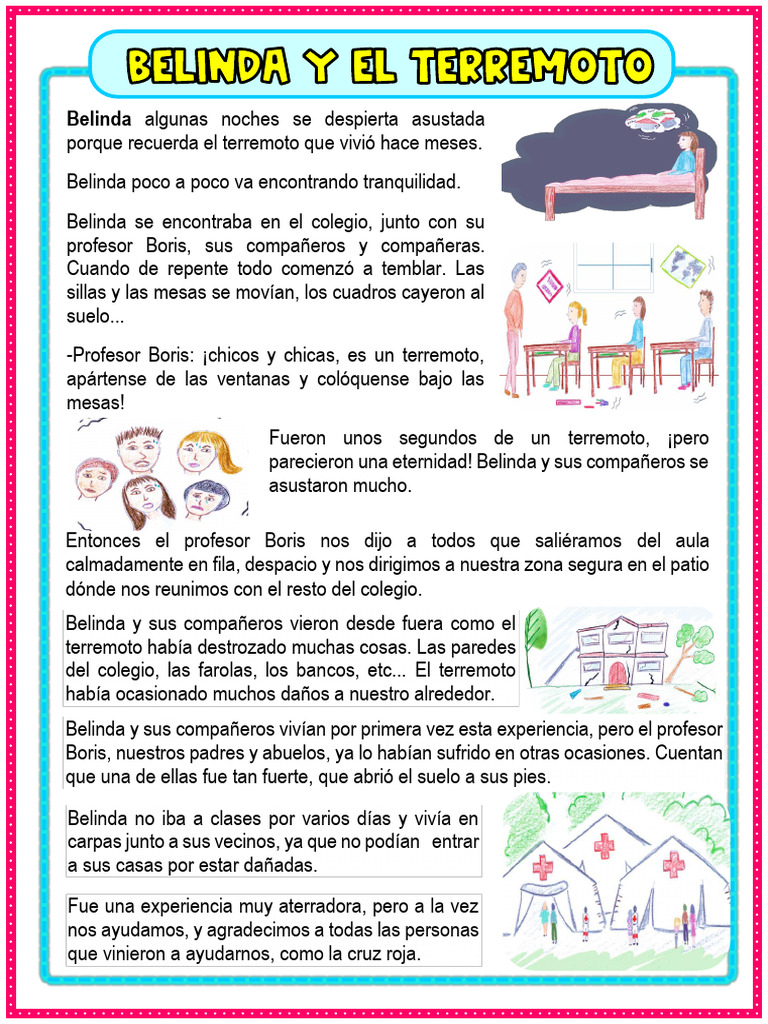 Ficha Leemos Belinda y El Terremoto Maestra Janet | PDF | Artes del ...