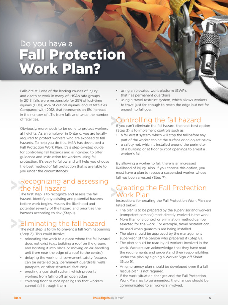 Do You Have A Fall Protection Work Plan | PDF | Working Conditions | Safety