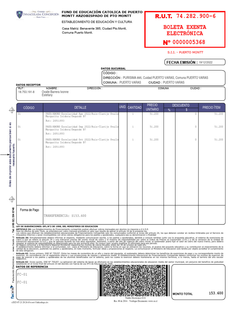 Boleta 5368 | PDF
