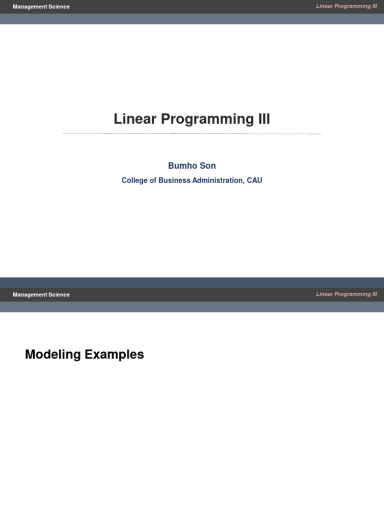 Linear Programming III-1 | PDF | Linear Programming | Profit (Economics)