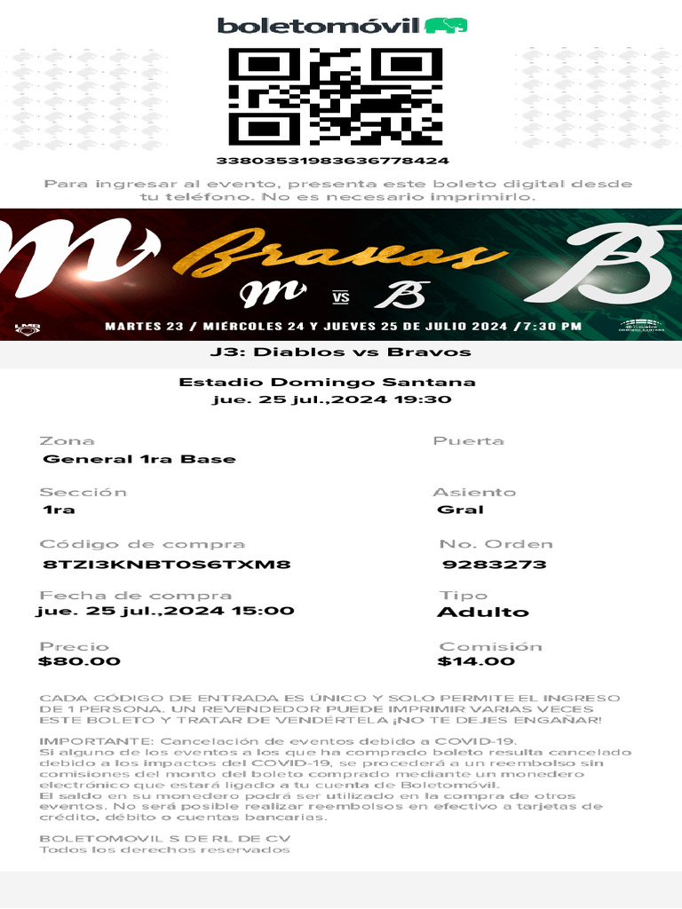 Beisbol Boletos | PDF