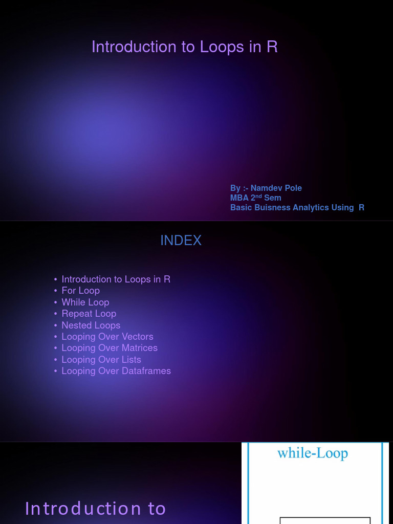Loops in R: A Comprehensive Guide | PDF | Control Flow | Matrix ...