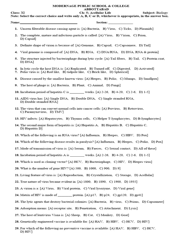 CH 5 Acellular Life Updated | PDF | Virus | Hiv