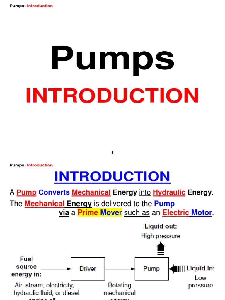 1 Introduction Pumps | Pump | Fluid Dynamics