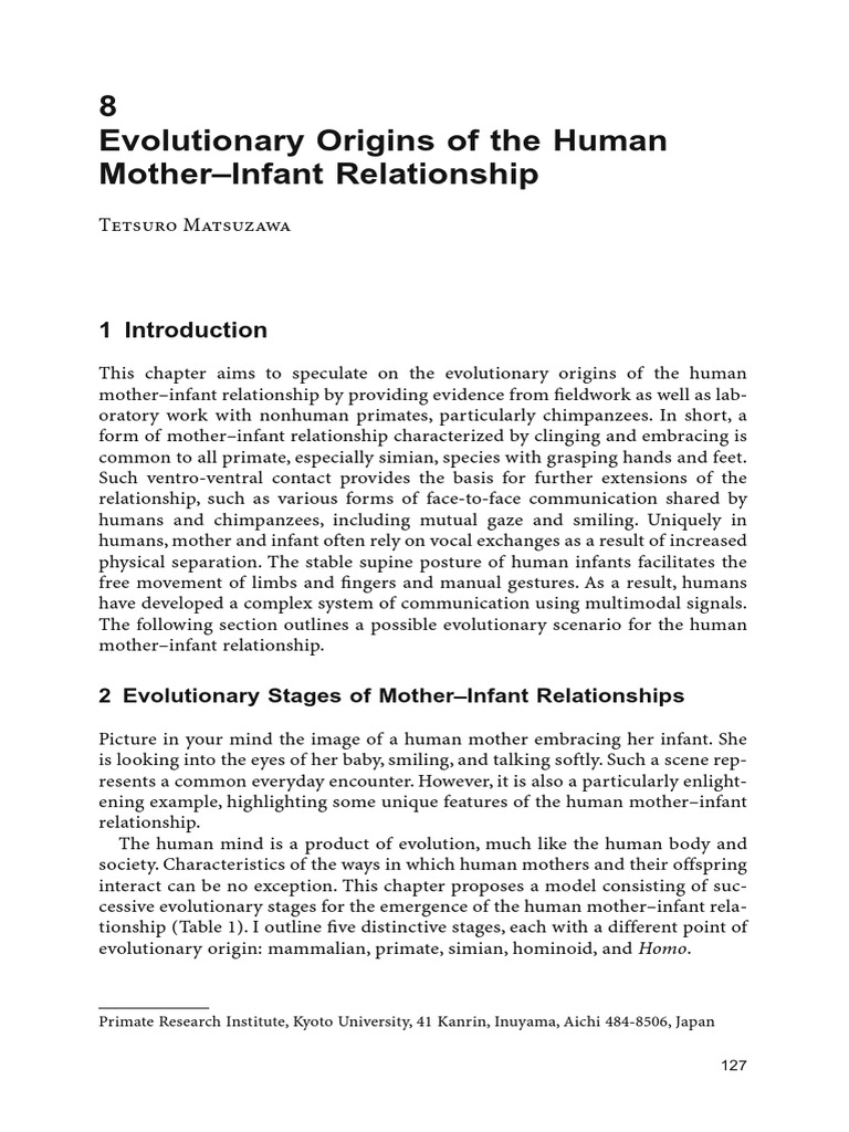 Evolution of Human Mother-Infant Bond | PDF | Homo | Monkey