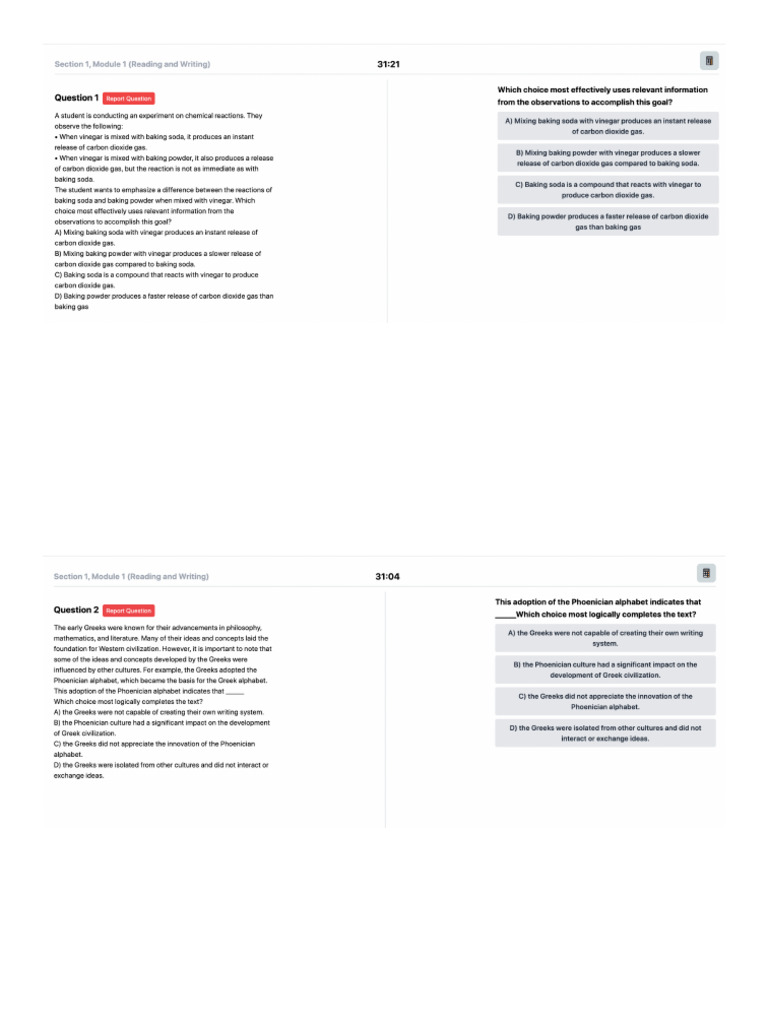 SAT EBRW Modules 1,2 | PDF