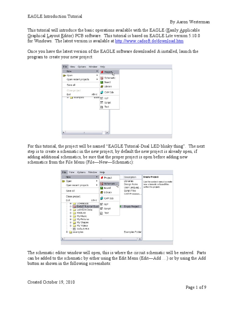 EAGLE Introduction Tutorial | PDF | Electronic Circuits | Electrical ...