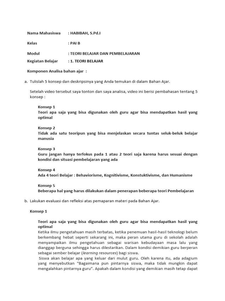 Analisis Bahan Ajar Modul 2 Teori KB 1 | PDF