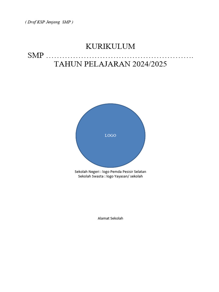 Draft Kurikulum SMP 2024-2025 - Ok | PDF