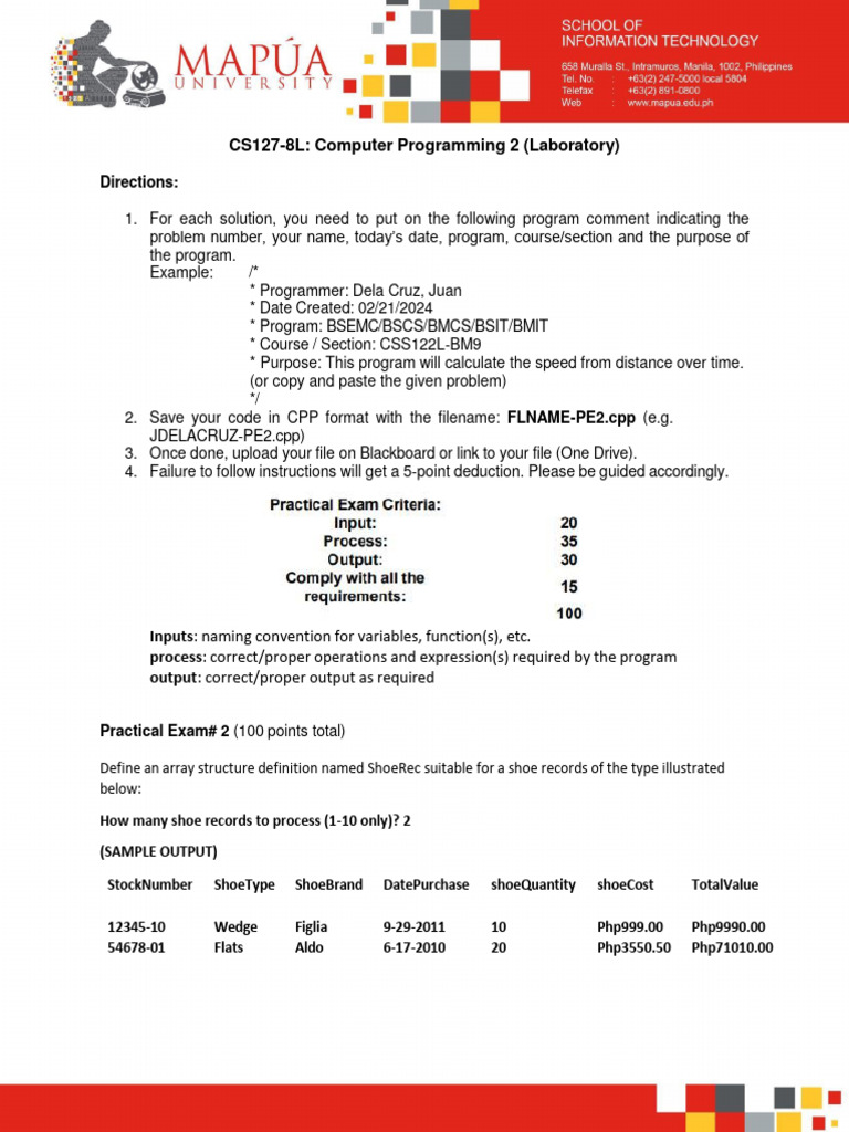 CS122L Pe2 | PDF | Computer Program | Programming