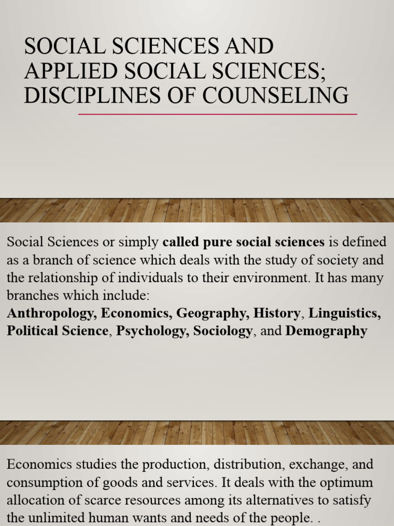 Social Sciences and Applied Social Sciences | PDF | Counseling ...