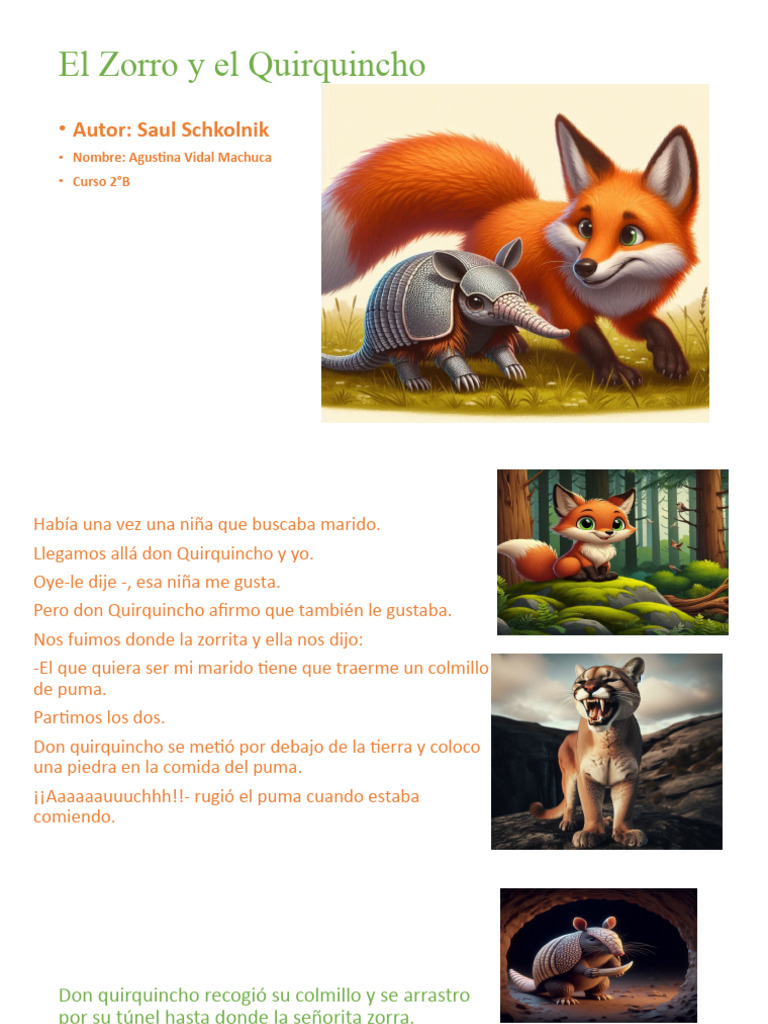 El Zorro y El Quirquincho Agustina Vidal Machuca | PDF | Ficción general
