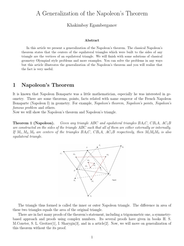 Generalization of The Napoleons Theorem | PDF | Triangle | Euclid