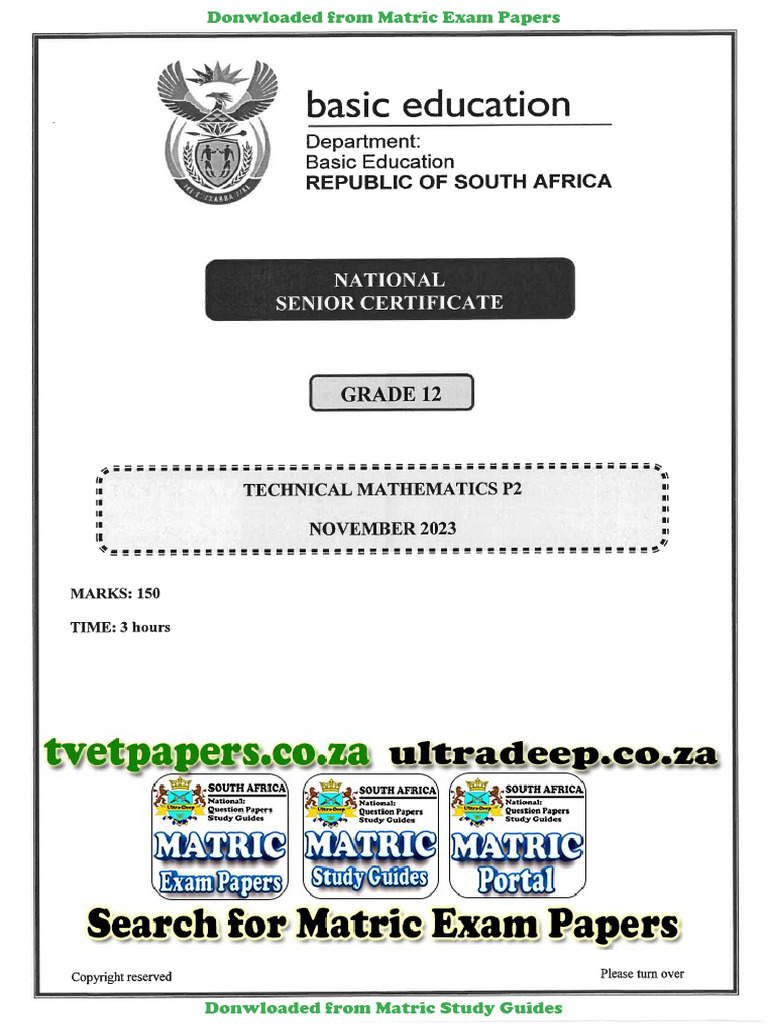 Technical Mathematics P2 Nov 2023 Eng | PDF