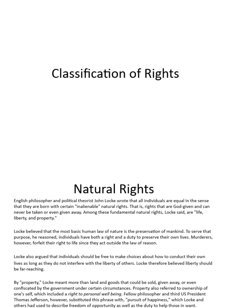 Types of Rights Explained | PDF | Liberty | John Locke
