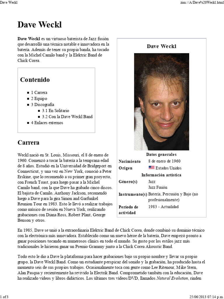 Dave Weckl | PDF | Jazz | Musica Popular
