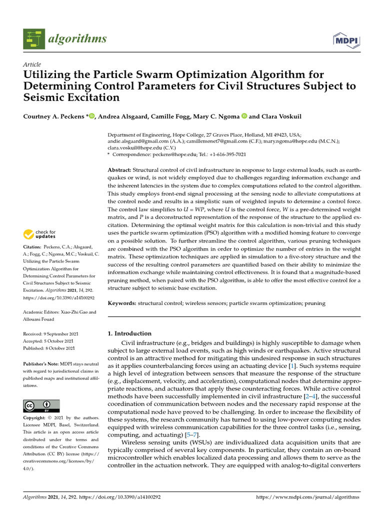 Utilizing The Particle Swarm Optimization Algorithm For Pdf Metaheuristic Filter Signal