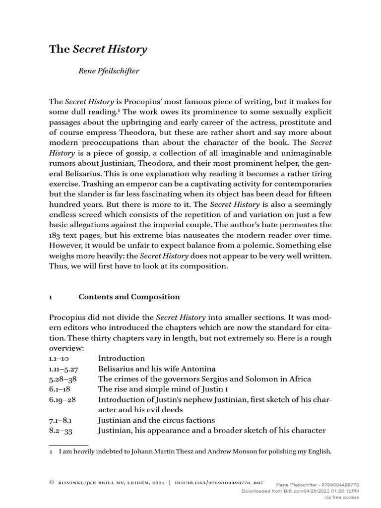 Academic Analysis of Procopius | PDF | Justinian I