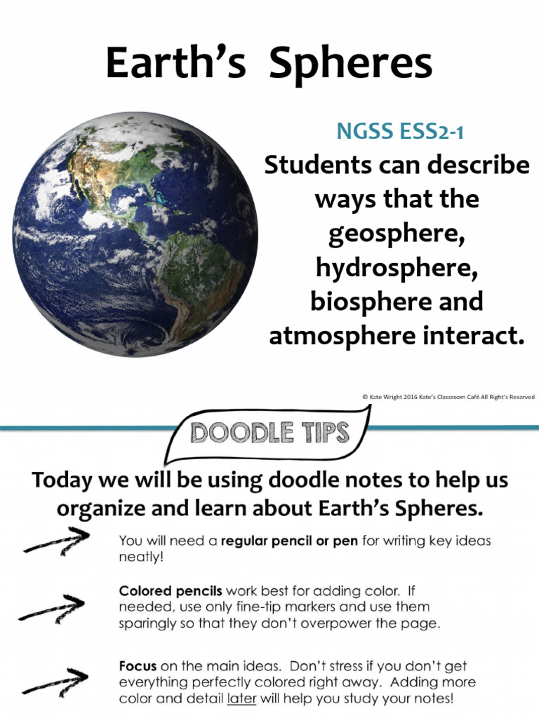 Earth Sphere Doodle Note Powerpoint | PDF