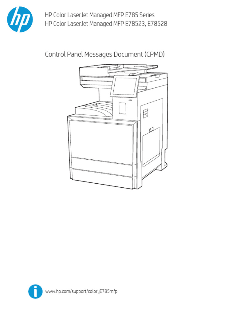 E785 Series - Control Panel Message Document | PDF | Computing | Office Equipment