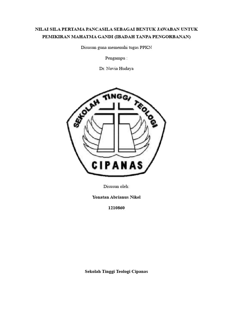 Pancasila Dan Tujuh Dosa Mahatma Gandhi - Yonatan Abrianus Nikel | PDF | Ilmu Sosial