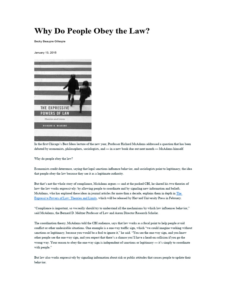 Why Do People Obey The Law | PDF | Smoking | Legitimacy (Political)