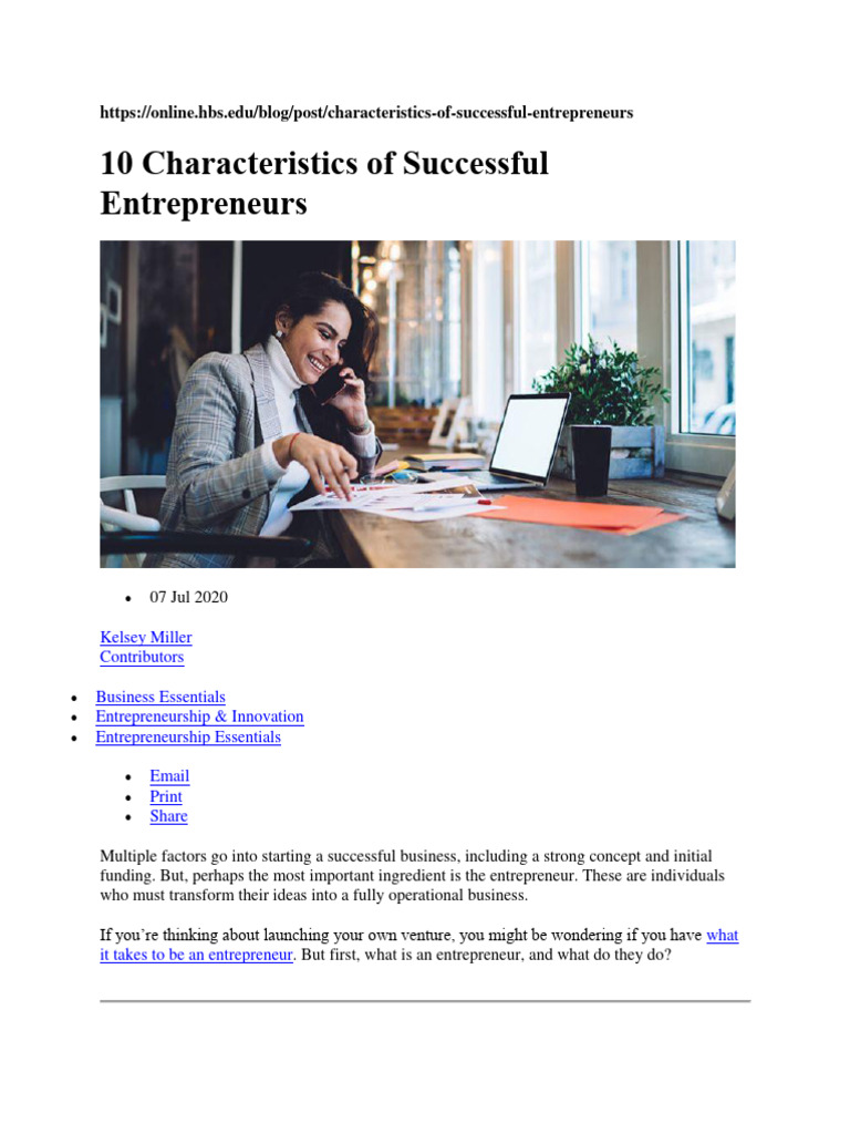 Traits of Successful Entrepreneurs | PDF | Entrepreneurship | Startup ...