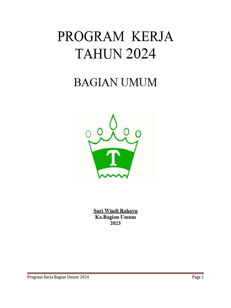 Program Kerja Tahun 2024 | PDF
