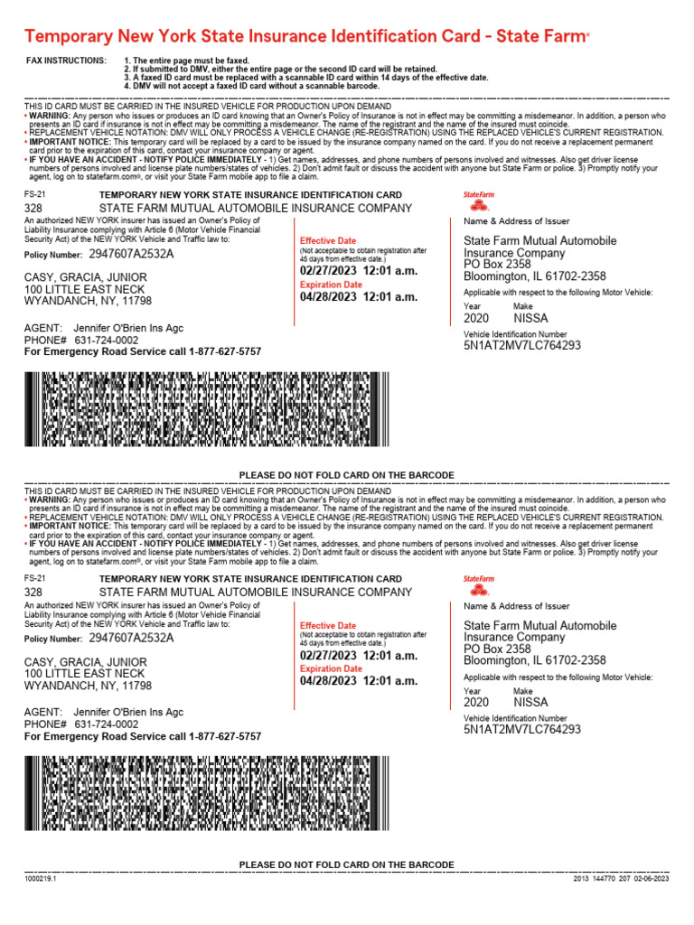 Casy Id Cards 2020 Nissan | PDF | Department Of Motor Vehicles ...