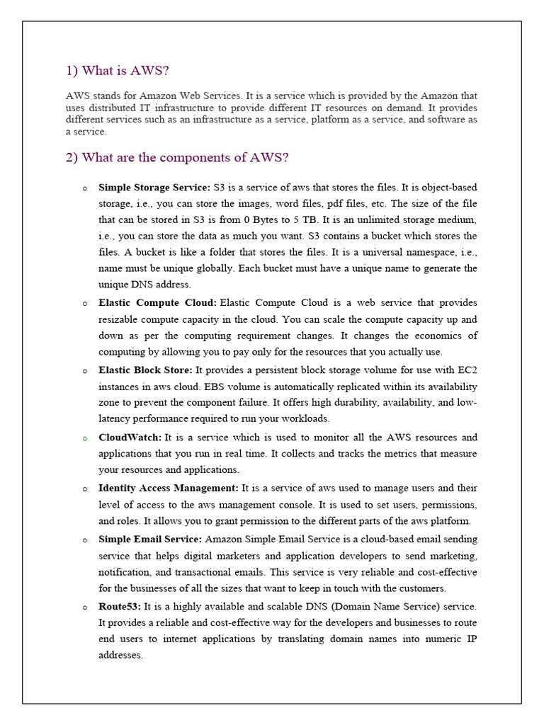 AWS Interview Q & A | PDF | Apache Hadoop | Cloud Computing