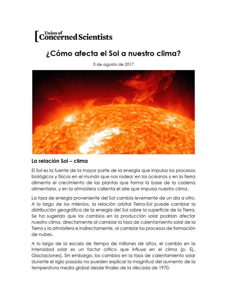 Cómo Afecta El Sol A Nuestro Clima | PDF | Dom | Gases de efecto ...