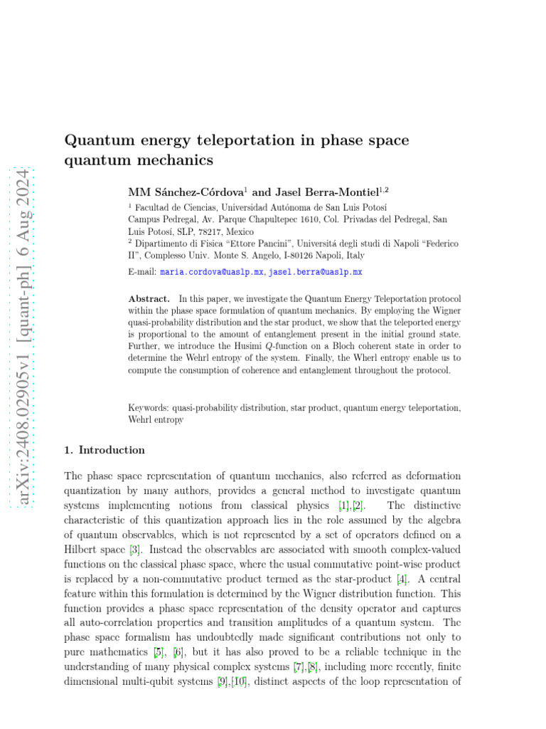 Quantum Energy Teleportation | PDF | Quantum Entanglement ...
