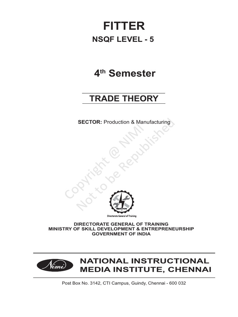 4 Sem - Nimi Fitter Book | PDF | Gear | Valve