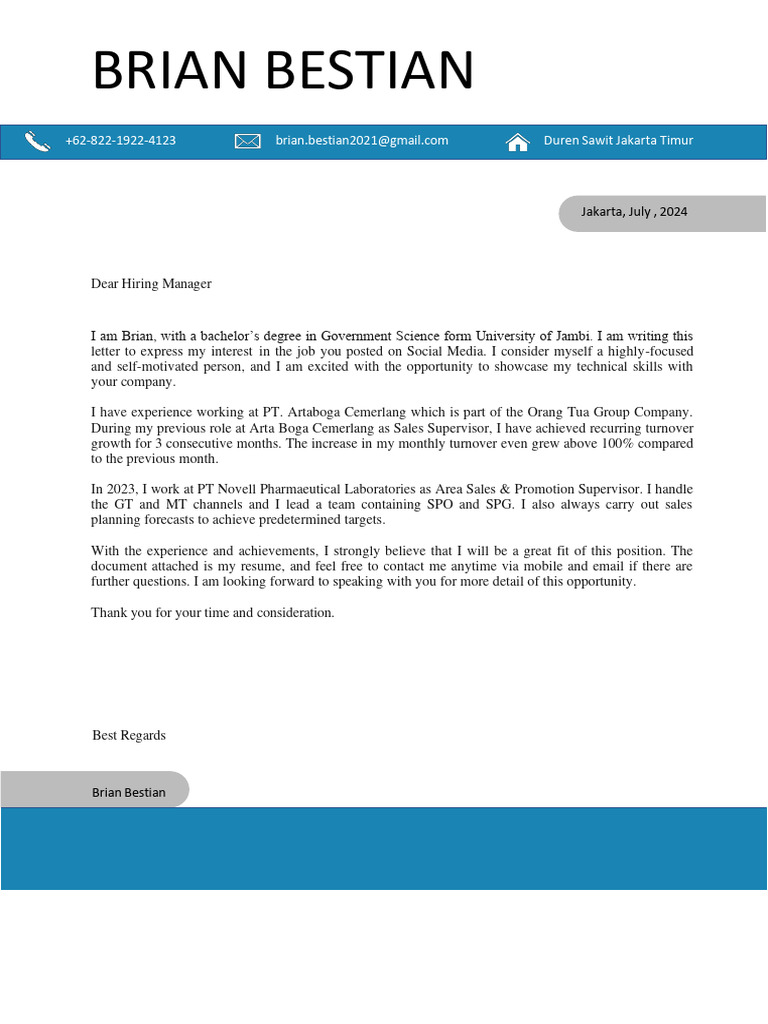 Brian Bestian Sales Officer Resume | PDF