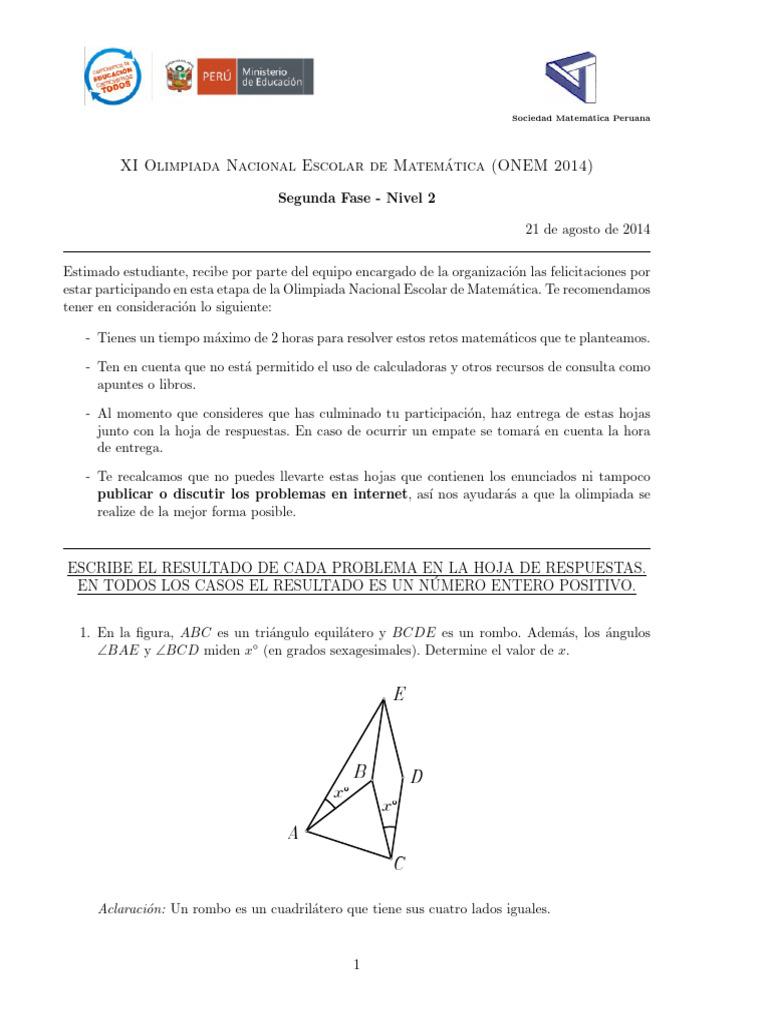 Onem NV2 F2 | PDF | Entero | Triángulo