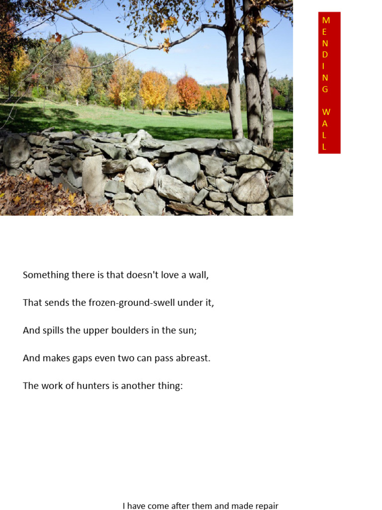 Mending Wall | PDF | Home & Garden | Poetry