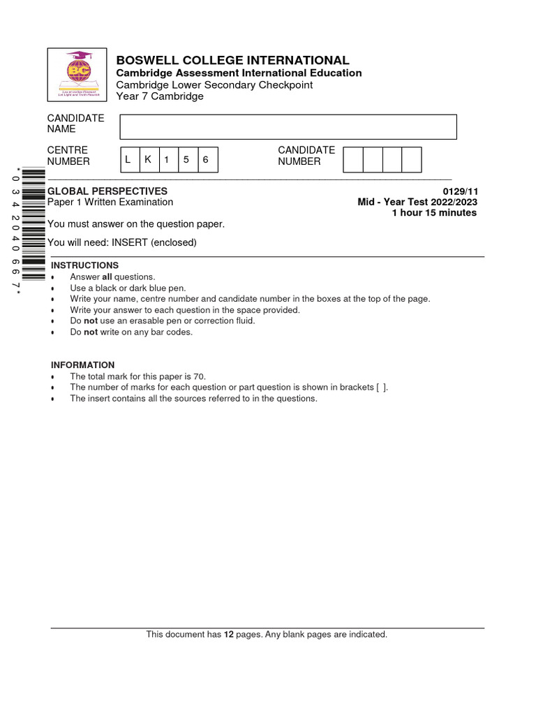 Global Perspective 7C Term 2 2023 | PDF | Junk Food | Argument