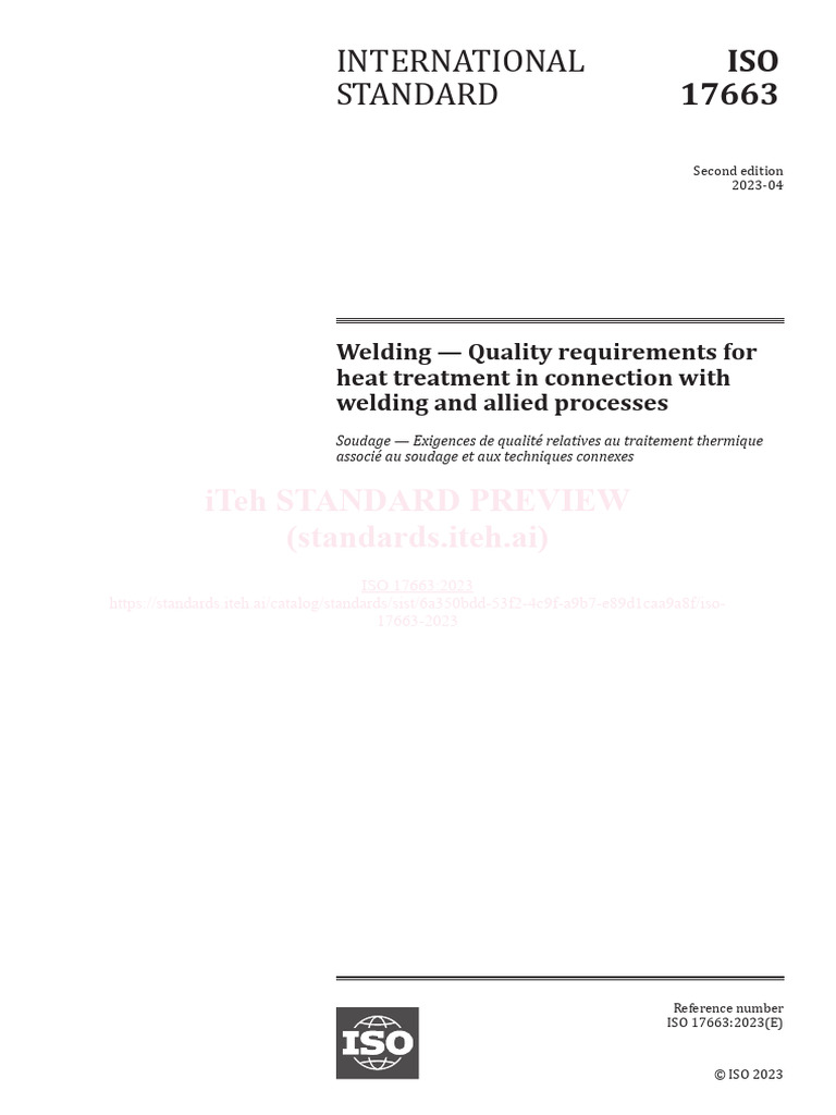 ISO-17663-2023 - Calibration - Validation of PWHT Equipment | PDF | International Organization ...