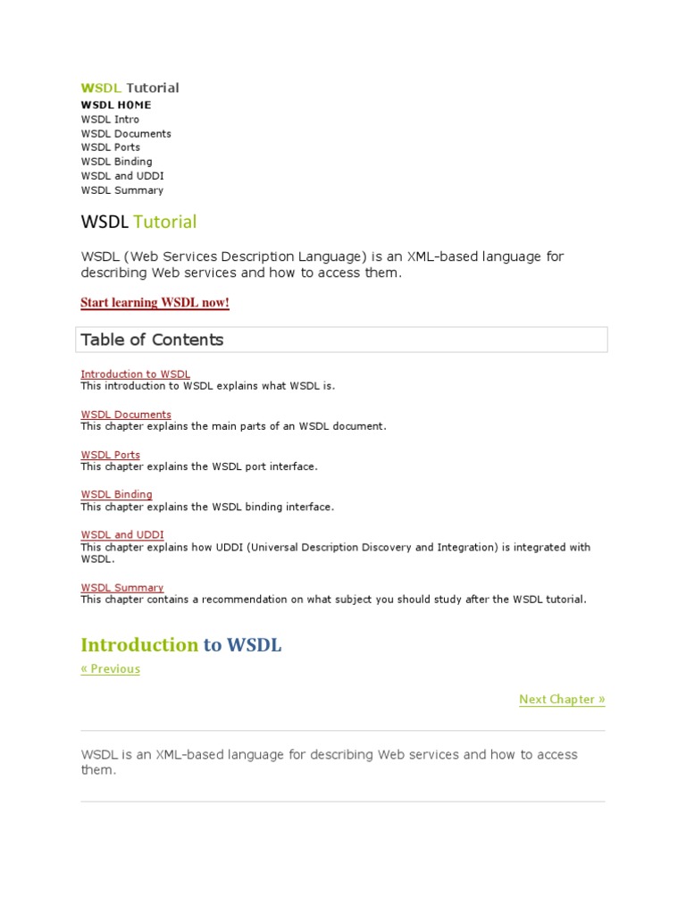 WSDL Tutorial | PDF | Soap | Web Service