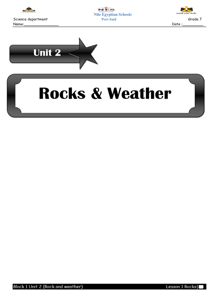 G7 - Block 1 - Unit 2 - Lesson 1 | PDF | Rock (Geology) | Geological ...
