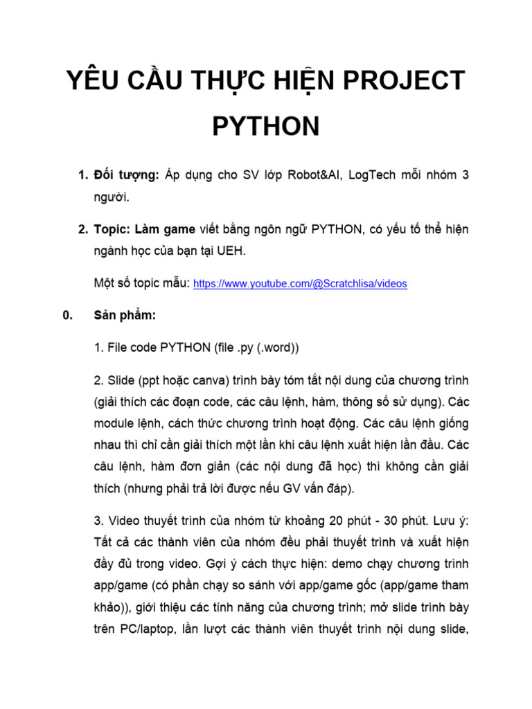Project Python - Ueh | PDF
